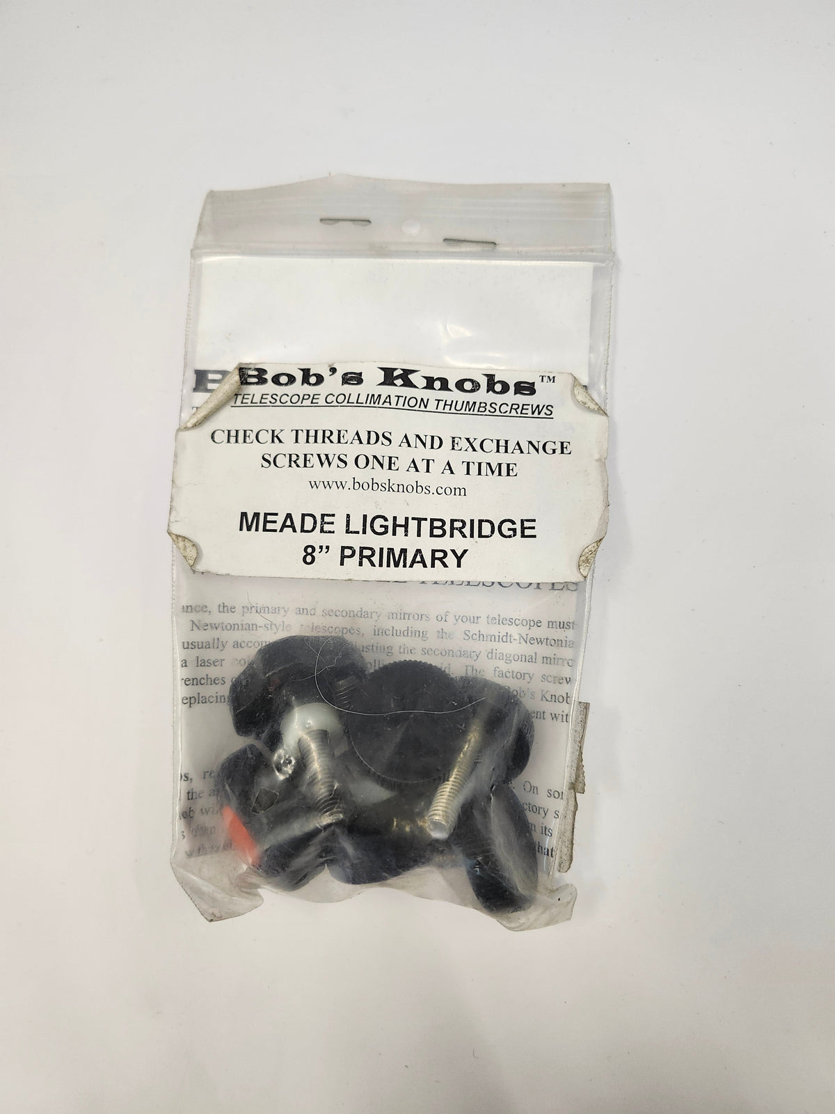 Bob's Knob telescope collimation thumbscrews for Meade Lightbridge 8 i ...