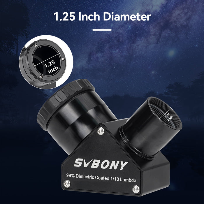 SVBONY Diagonal 1.25 inch 90-degree Clicklock (W9180A) — Astronomy Plus